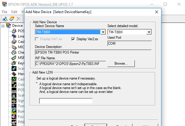 Using Epson OPOS with POS-X Thermal Printer - POS-X