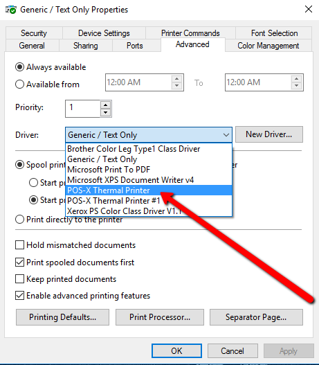 Printer Installation Workaround (Thermal) - POS-X